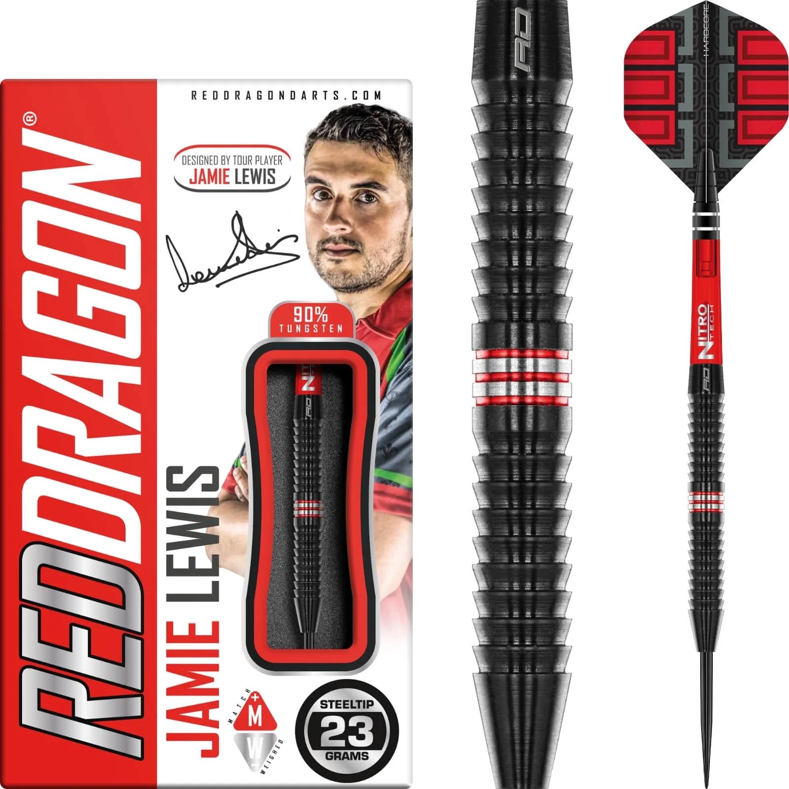 Red Dragon - Jamie Lewis - 90% Tungsten Darts – Darts and Cues Australia